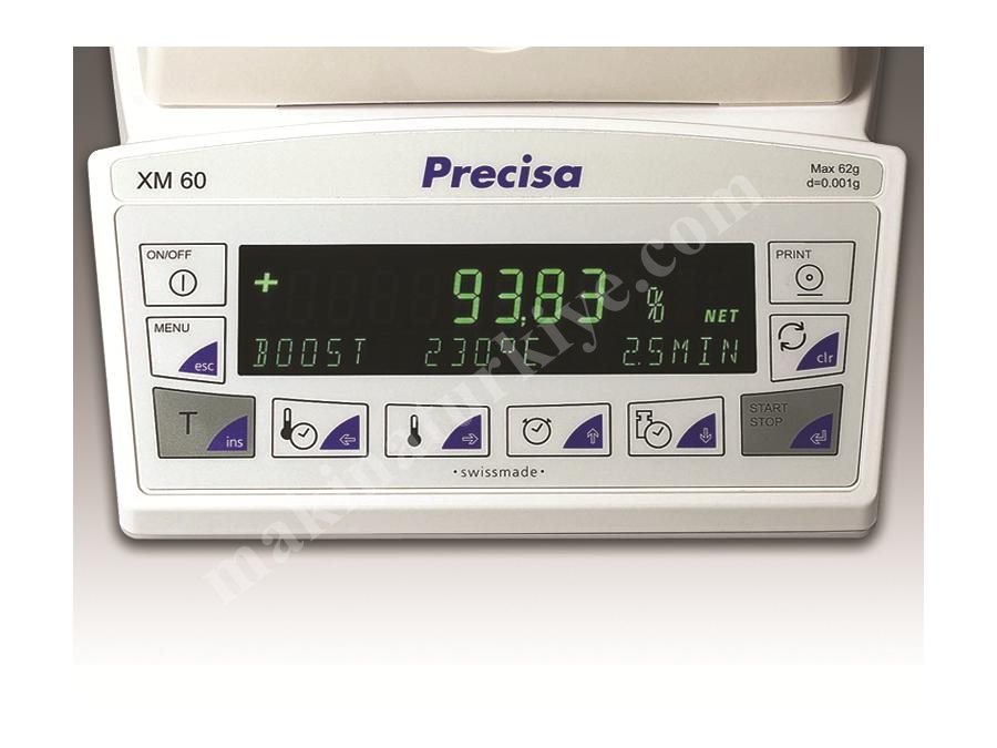 124 Gr (1 Mg Hassasiyet) Nem Tayin Cihazı Precisa XM 60 | makinaturkiye.com