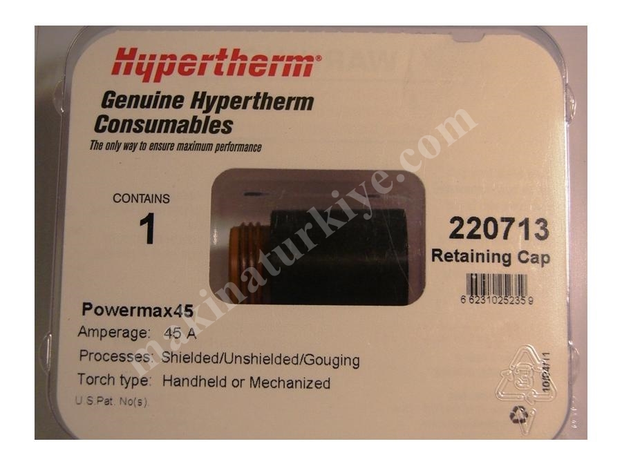 45 A Plazma Retaining Cap - 220713 Hypertherm Powermax45 | makinaturkiye.com