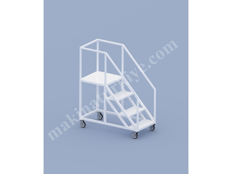 55X180 Cm 4 Basamaklı Tekerlekli Merdiven Kortaş {Model ...