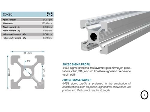 20x20 8 Kanallı Sigma Profil International Endustri 20x20 ...