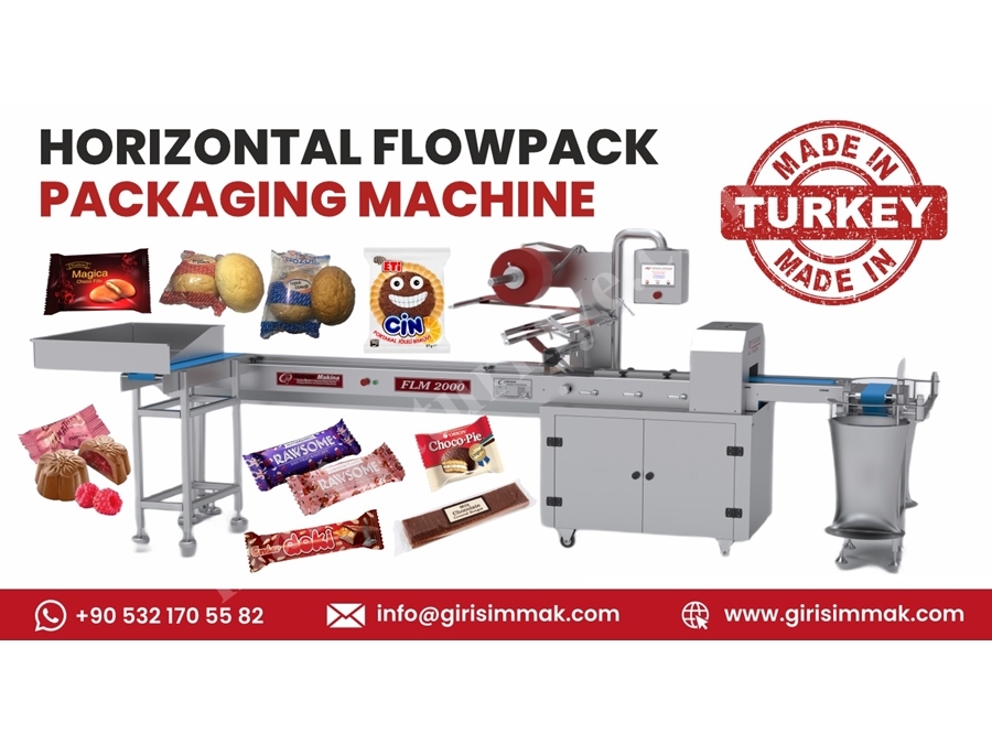 FLM 2000 Horizontal Flowpack Packaging Machine For Roll Bread&Buns with ...